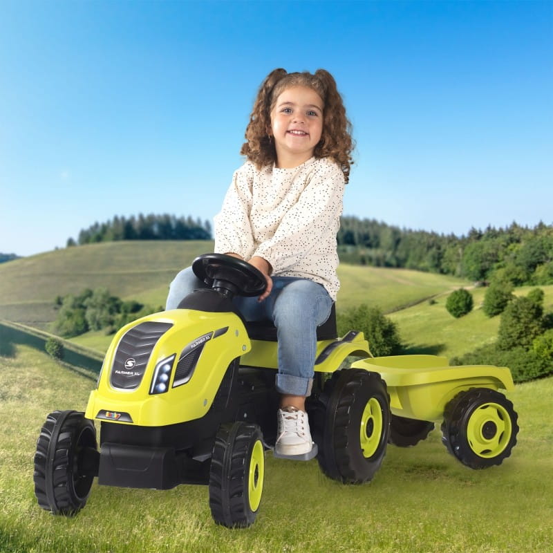 SMOBY Traktor XL Zielony na Pedały z Przyczepką - Escasper